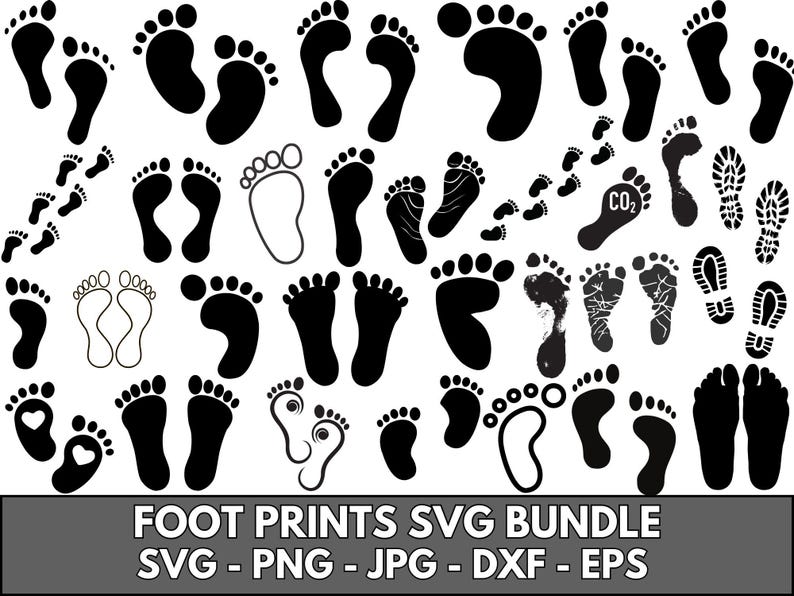 Footprints SVG Bundle, Foot Prints Png Bundle, Baby Feet SVG, Baby ...