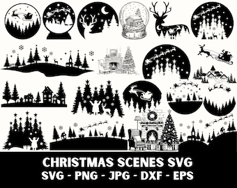 67 Winter Christmas Scene SVG, Winter Scene SVG, Magical Christmas ...