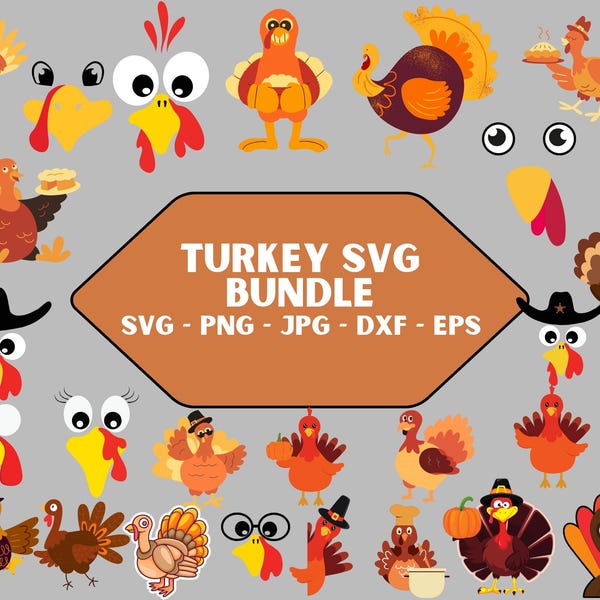Cute Turkey Svg - Etsy