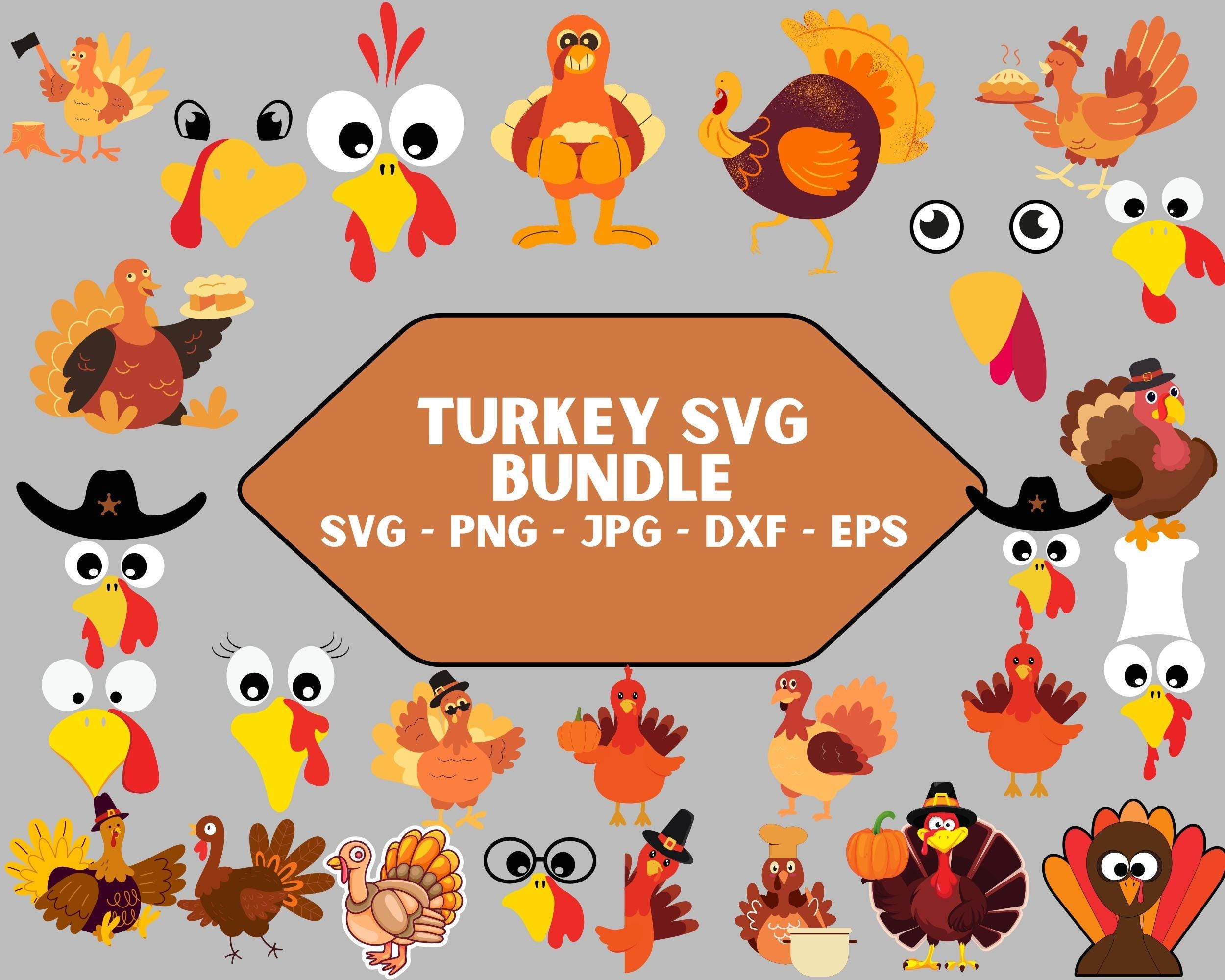 Turkey Face Svg, Turkey Face Bundle, Turkey Face Clipart, Turkey Cut ...