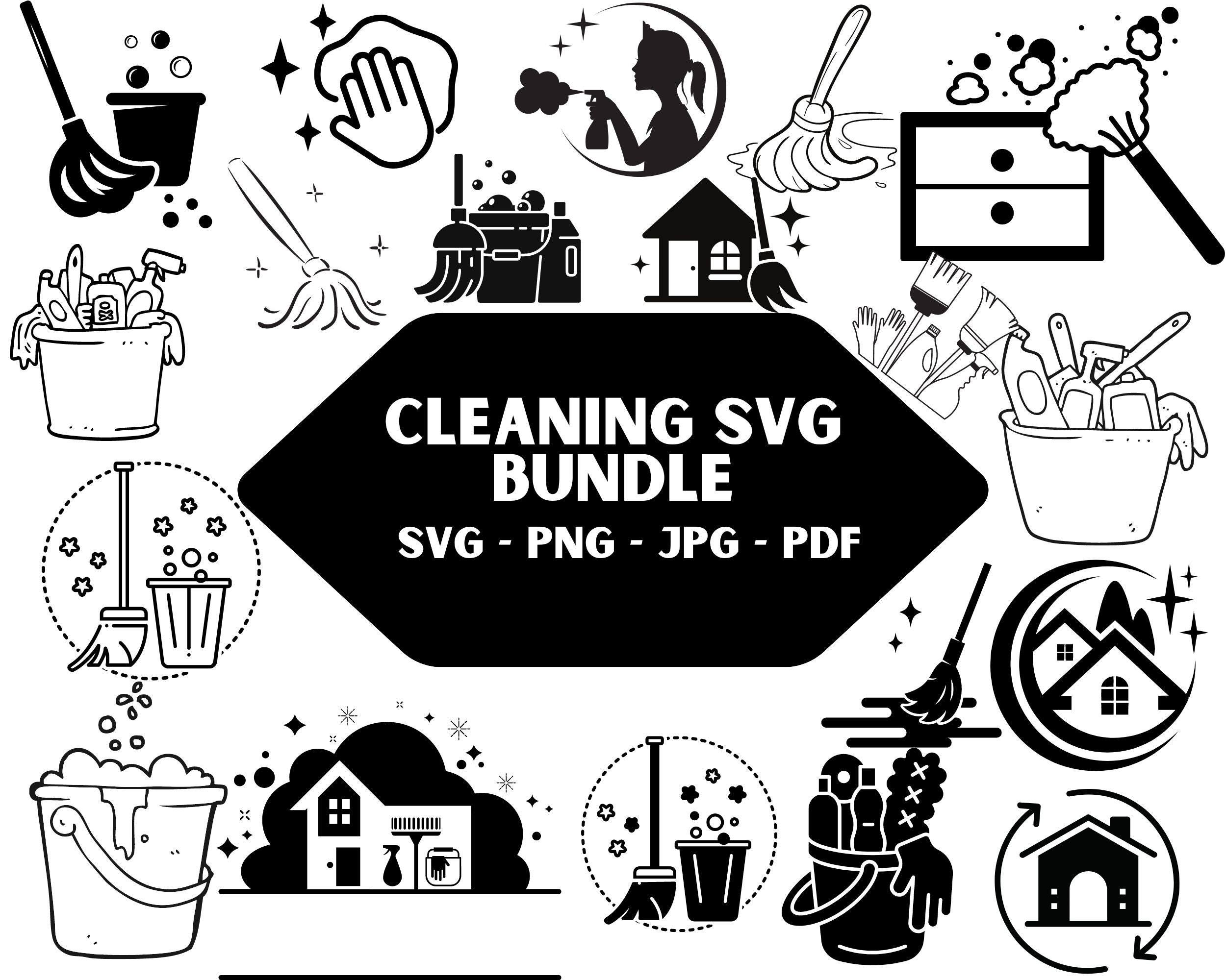 Cleaning Svg Bundle, House Cleaning Files, Cleaning Service Svg, Vector ...
