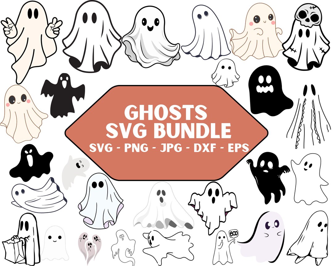 Ghost SVG Bundle, Halloween Cricut Clipart (digital Files - Etsy