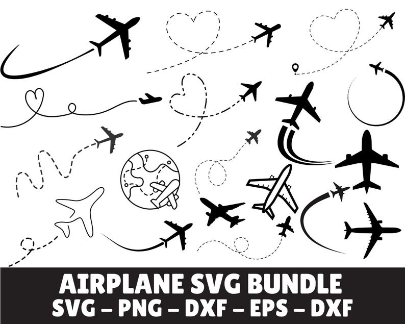 Airplane Svg, Airplane Clipart, Travel Svg, Airplane Silhouette ...