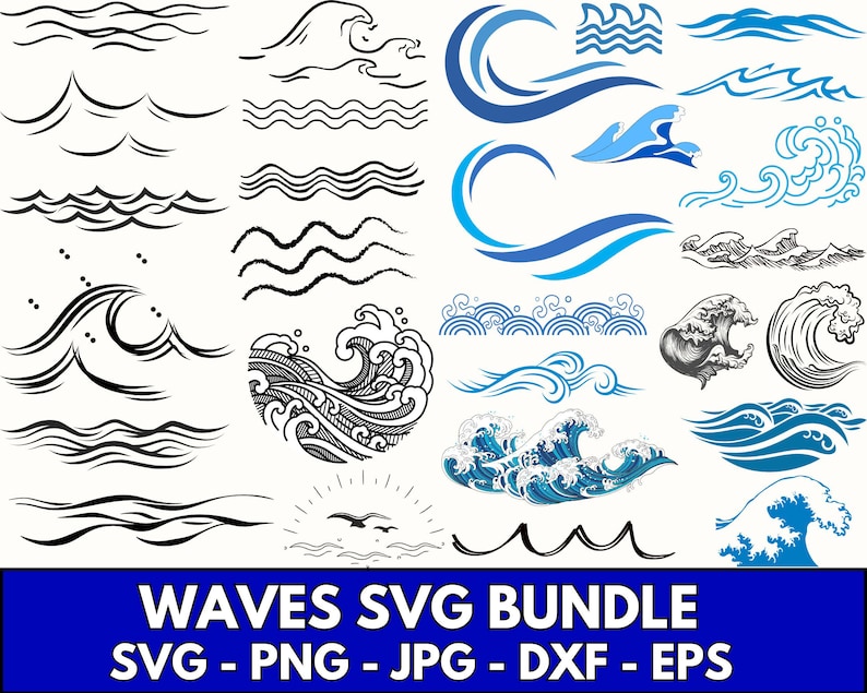 Wave SVG, Wave Svg Bundle, Ocean Svg, Water Svg, Wave Cricut, Sea Waves ...