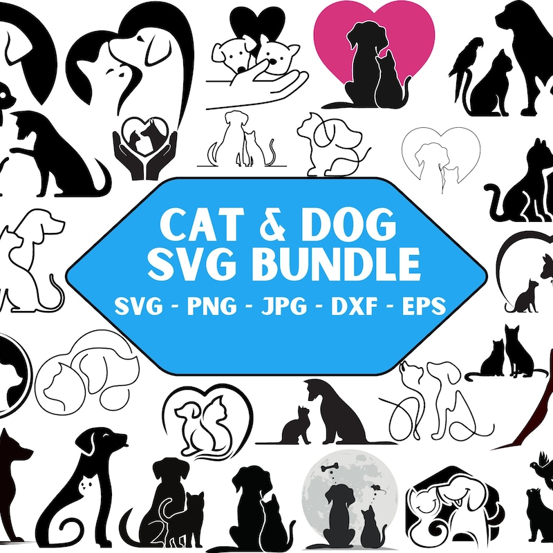 Dog and Cat Svg - Etsy