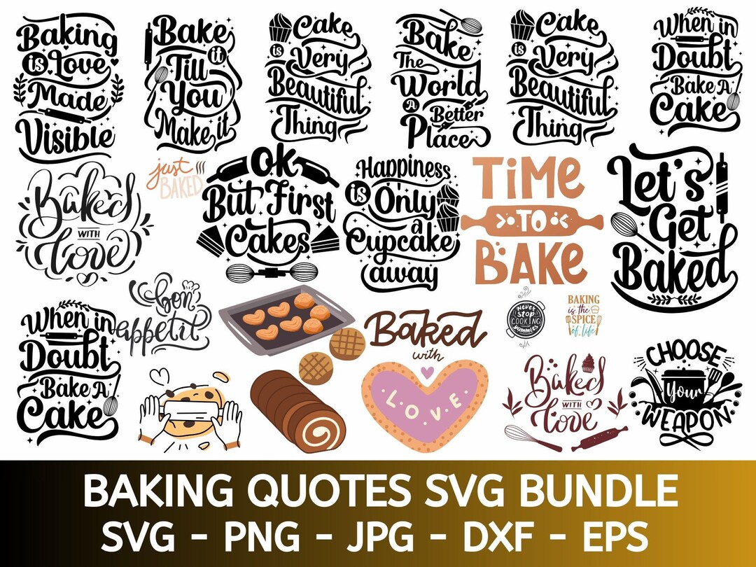 Baking Svg Bundle, Kitchen SVG Bundle, Baking Svg, Baking Quotes, Pies ...
