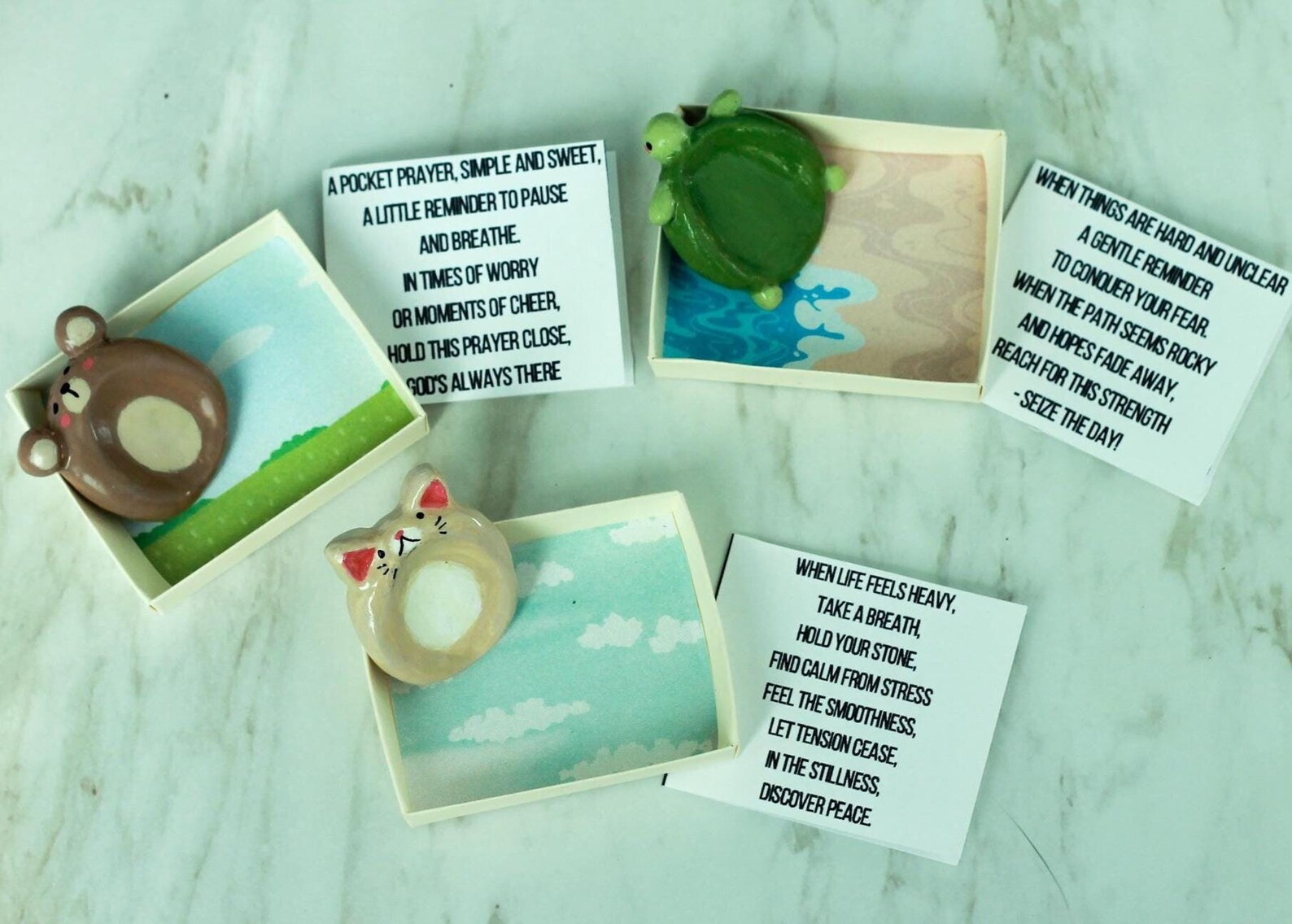 Comfort Companion Stone | Air Dry Clay | Fidget Toy | Thumb Stone ...