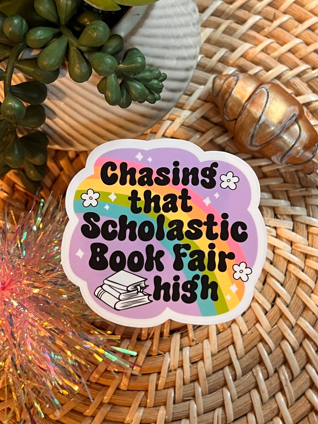 Scholastic Book Fair High Vinyl Sticker - Funny Bookworm Decal - Etsy