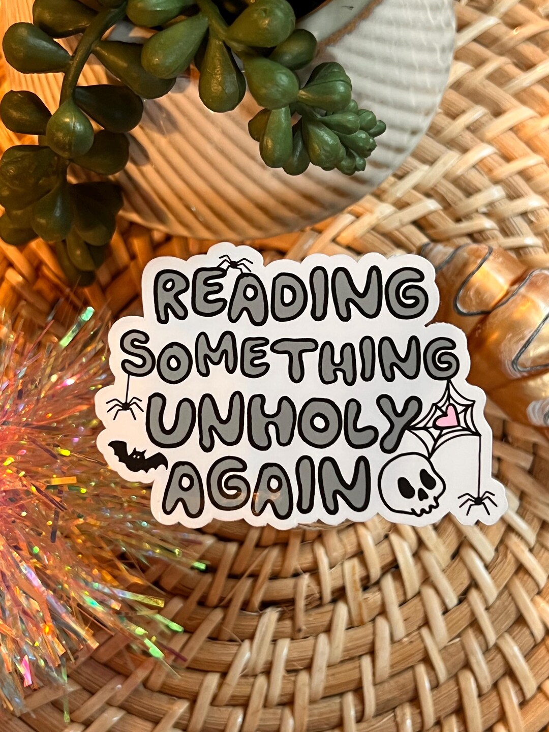 Reading Something Unholy Again Vinyl Sticker: Funny Bookish Humor - Etsy