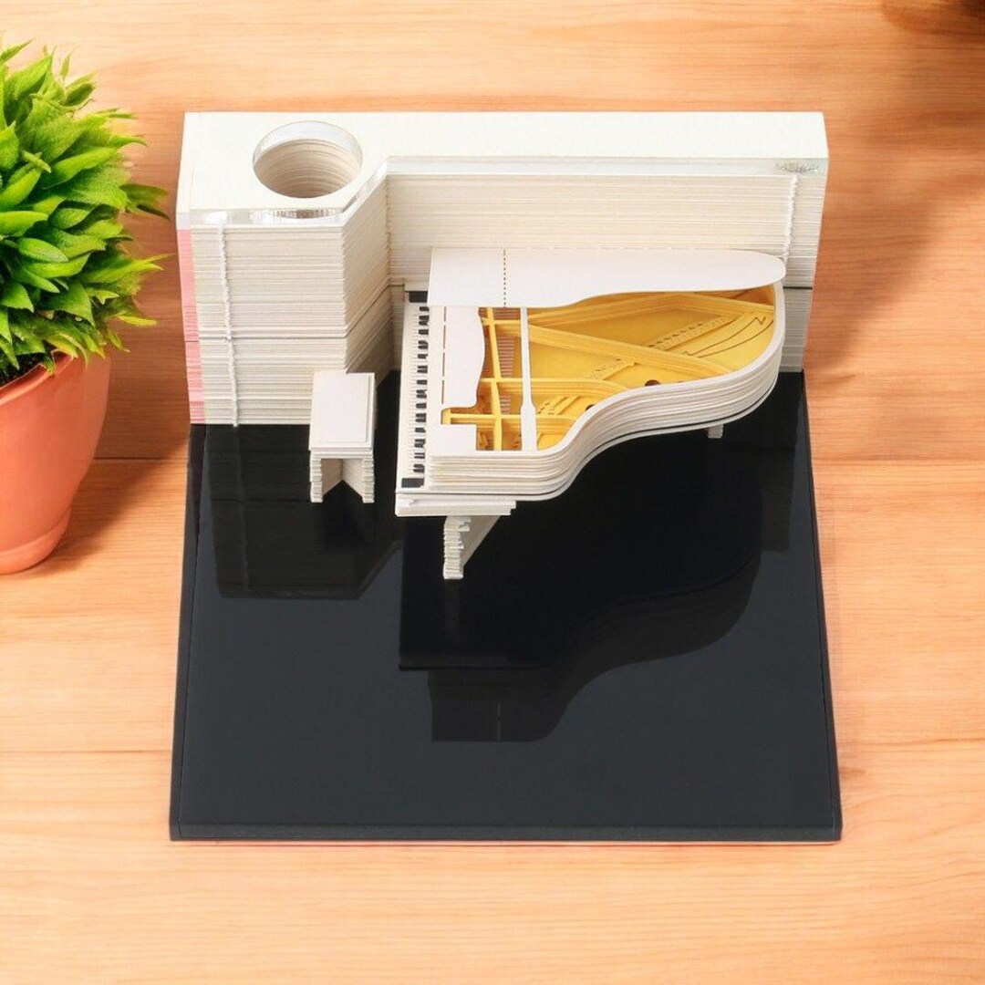 Piano 3D Note Pad, 3D Paper Sculpture, Desk Accessories Perfect Gift ...