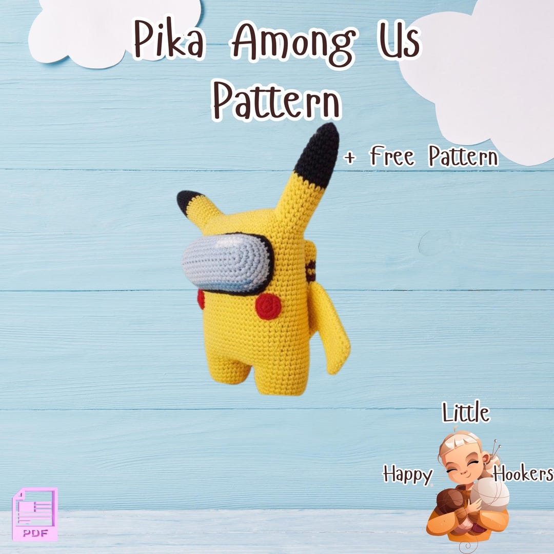 Crochet Pattern: Pika Among Us, DIGITAL PRODUCT, Amigurumi Tutorial for ...