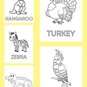 Animal Coloring Book | 50 Simple Animal Pages With Names | Perfect for ...