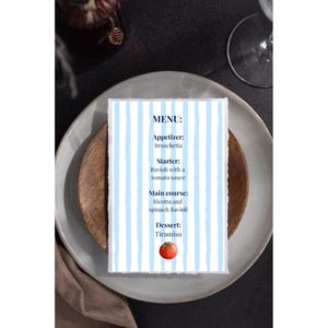 Tomato Summer Menu Template | A5 Canva Editable | Italian Dinner Menu ...