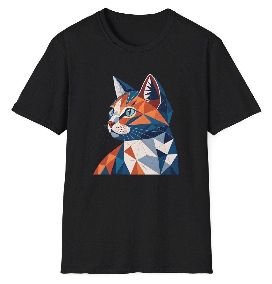 Geometric Calico Cat Art - Modern Design. A Vibrant Geometric Art ...