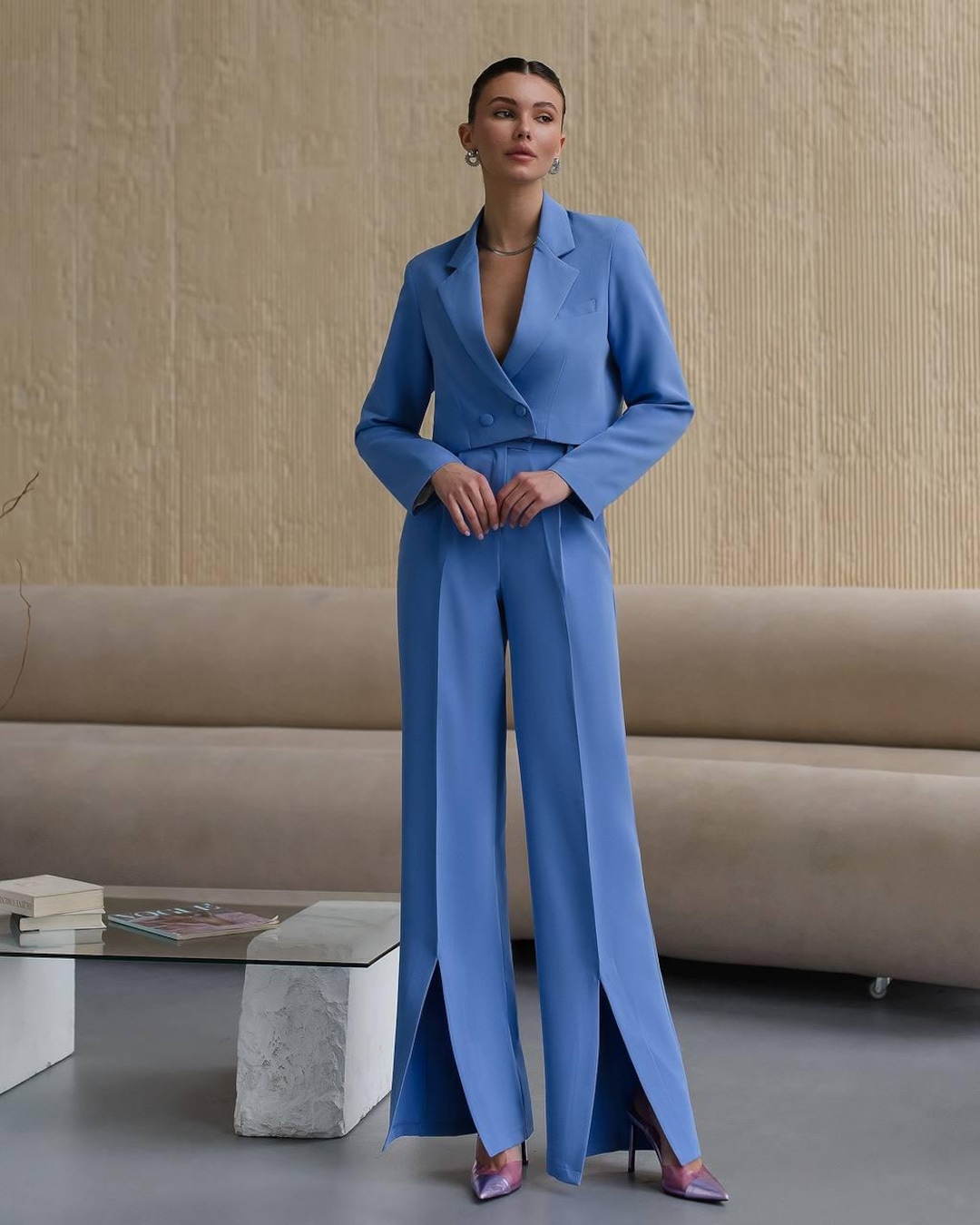Women Suit, Blue Suit Women, Business Suit Women, Flared Pants Suit ...