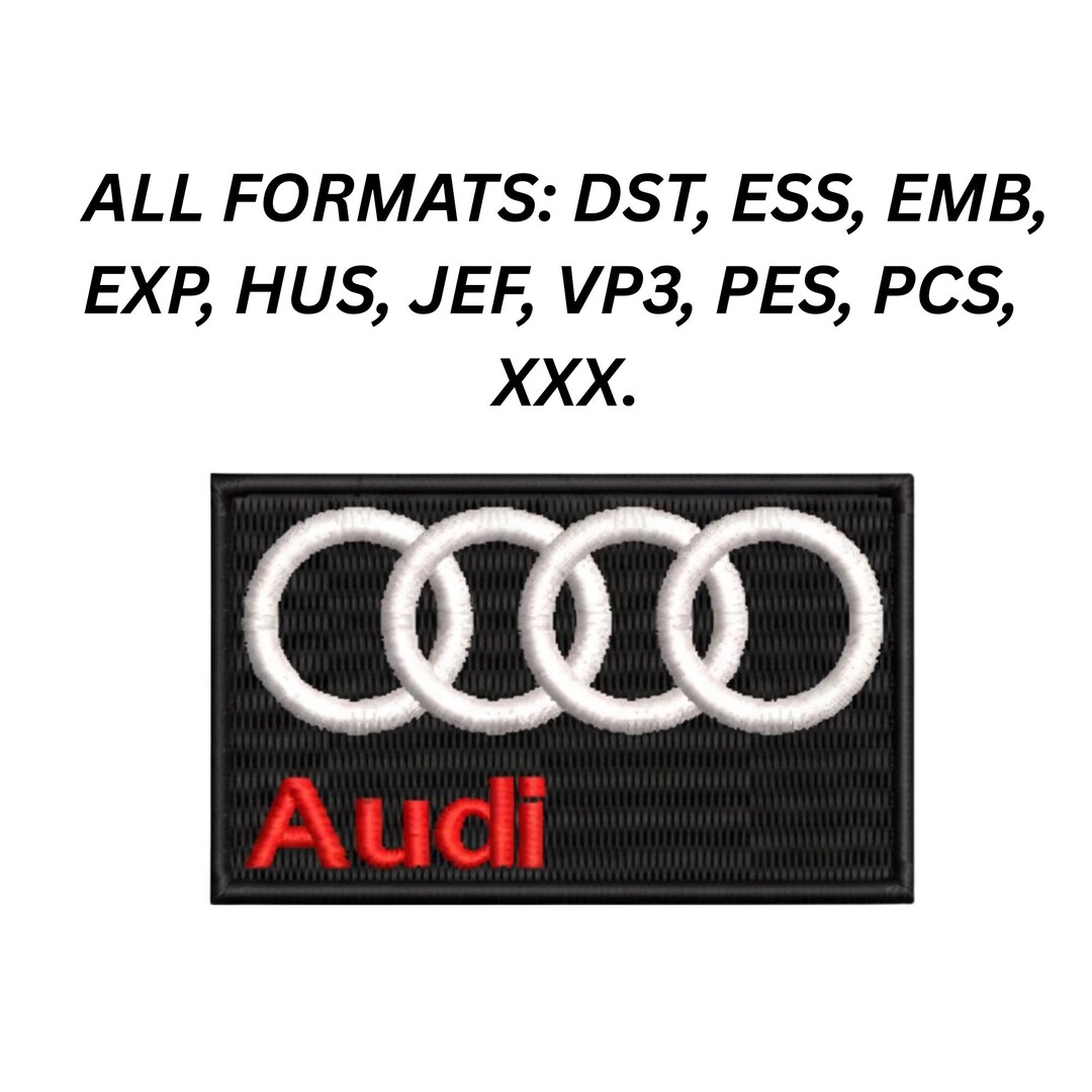 Audi Four Rings Logo Embroidery Design File | German Car Emblem Patch ...