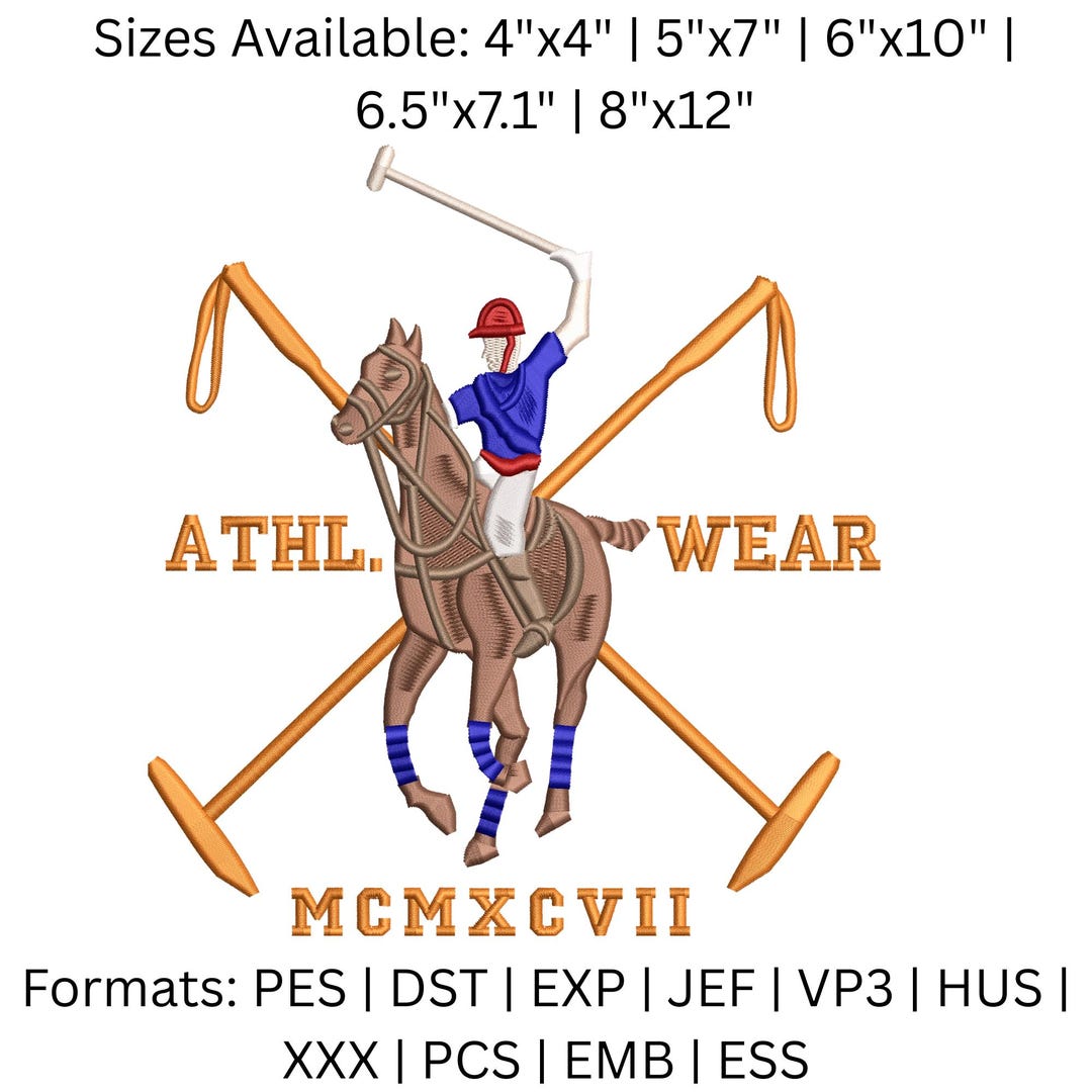 Polo Horse Embroidery Design for Shirts Jackets Hats – Athl Wear Logo ...