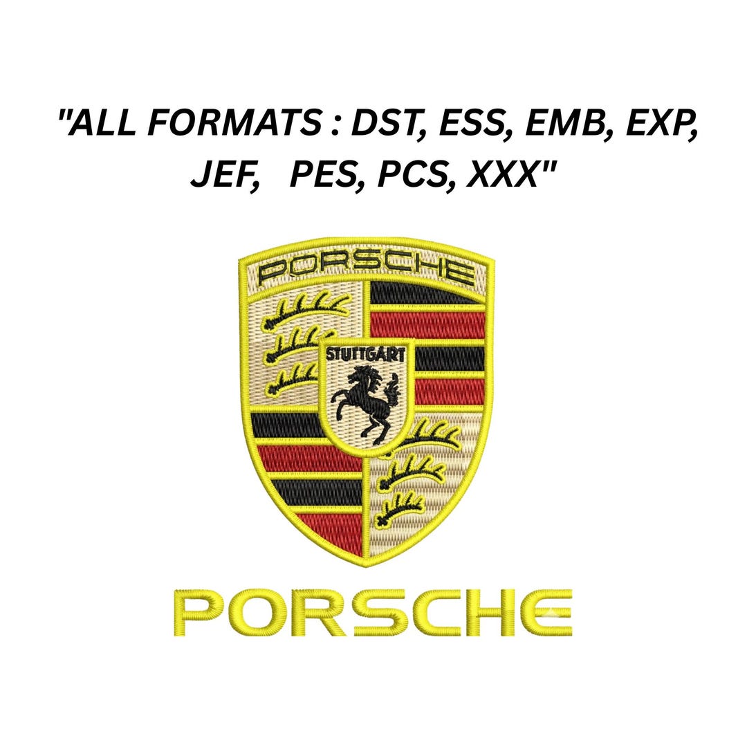 Porsche Logo Embroidery Design - Multi-format Digital File - Etsy