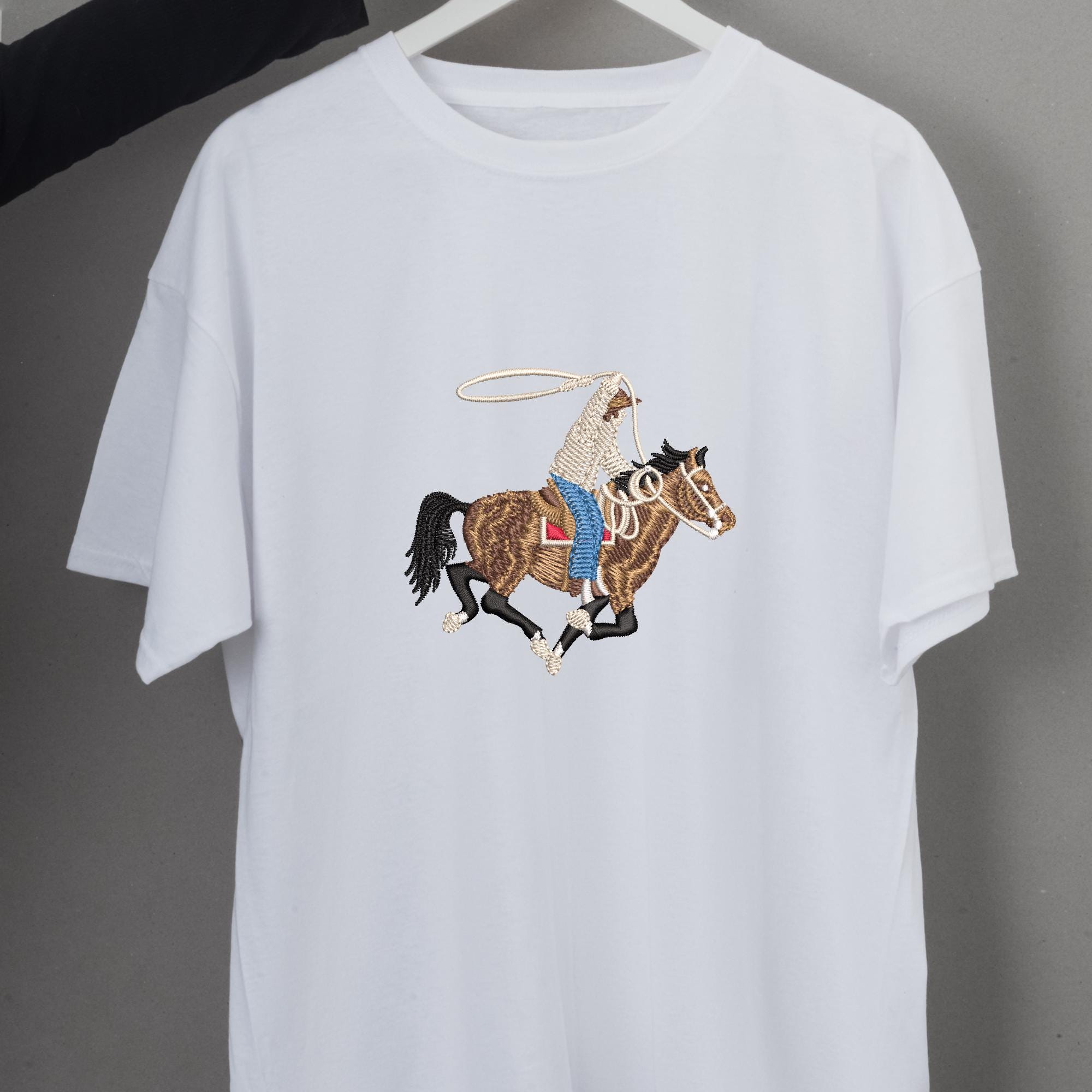 Cowboy on Horse Embroidery Design: Western Rodeo Lasso (digital ...