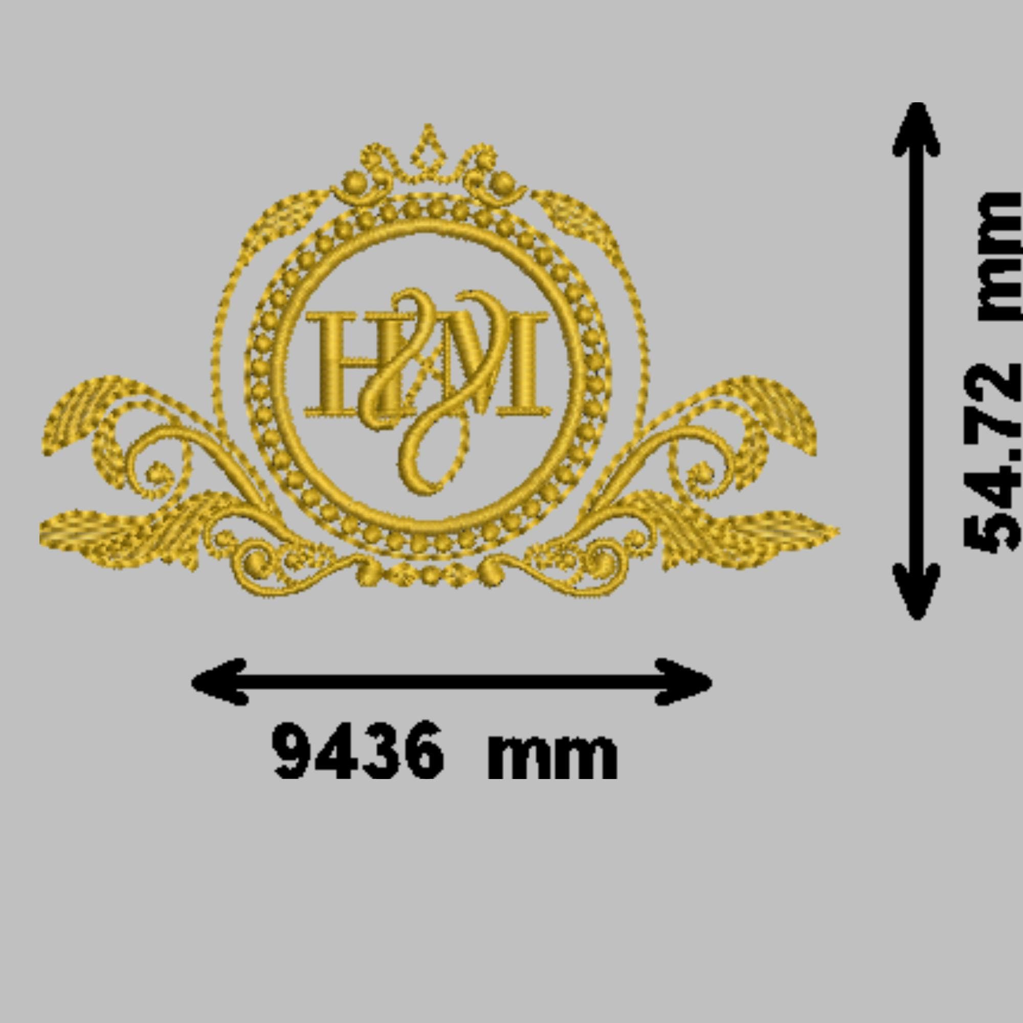 Royal H&M Monogram Embroidery Design: Crest Logo (digital Download ...
