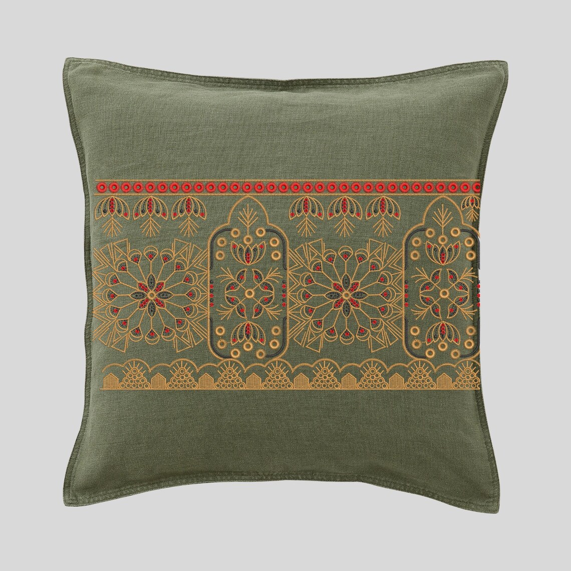 Geometric Embroidery Border Design | Panel & Motif Pattern (digital ...