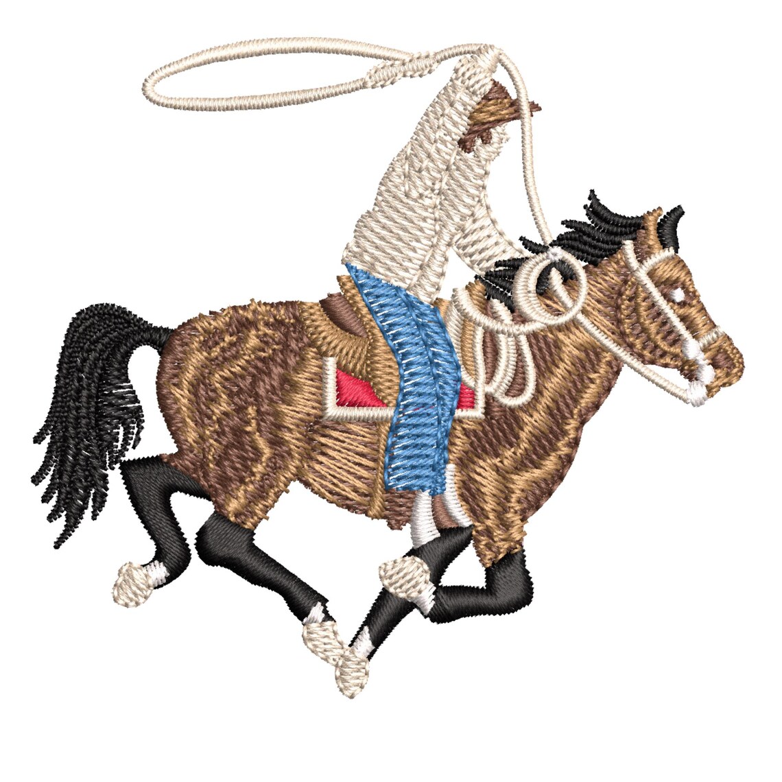 Cowboy on Horse Embroidery Design: Western Rodeo Lasso (digital ...
