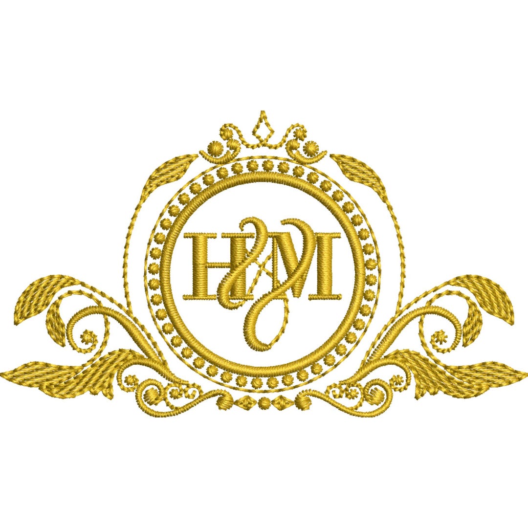 Royal H&M Monogram Embroidery Design: Crest Logo (digital Download ...