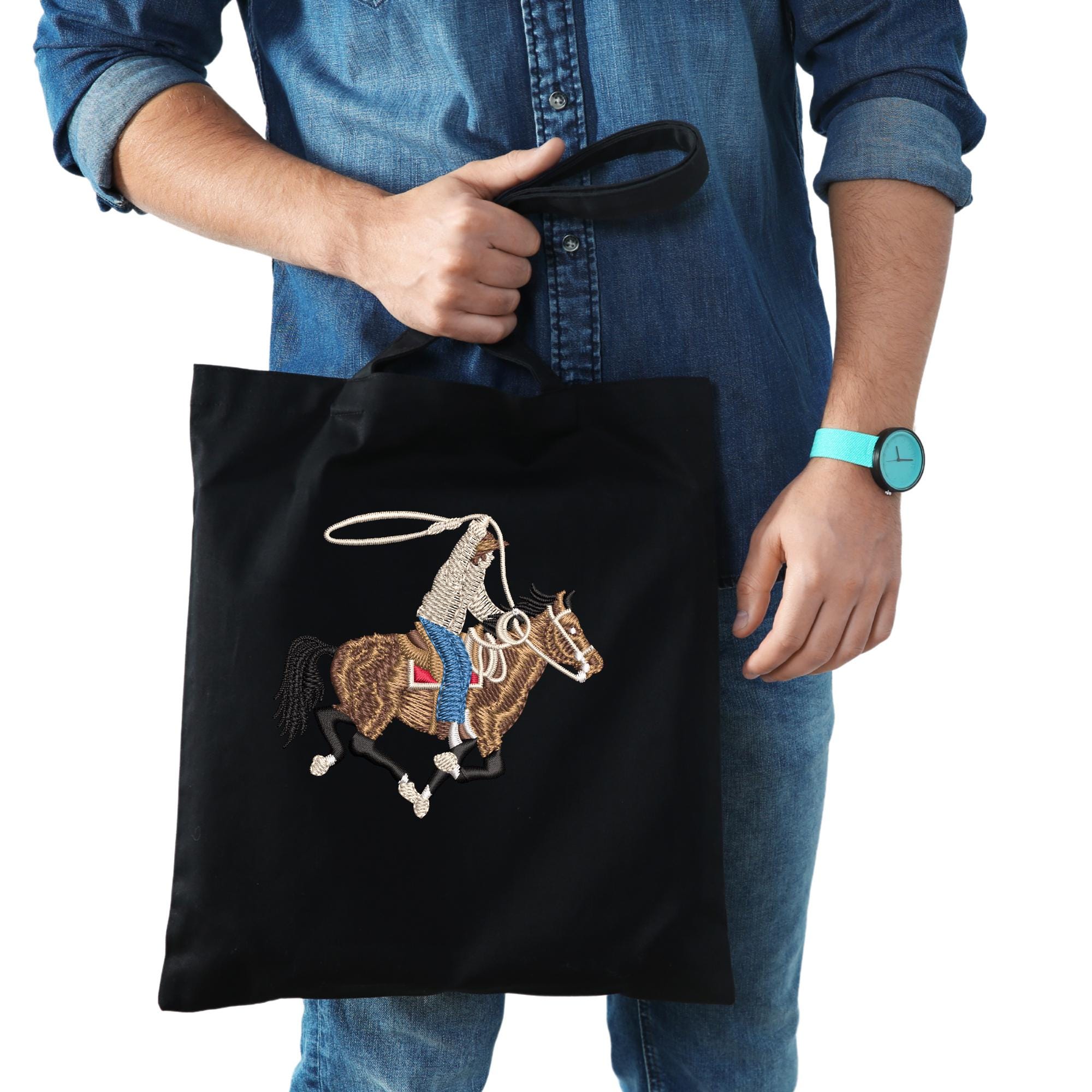 Cowboy on Horse Embroidery Design: Western Rodeo Lasso (digital ...