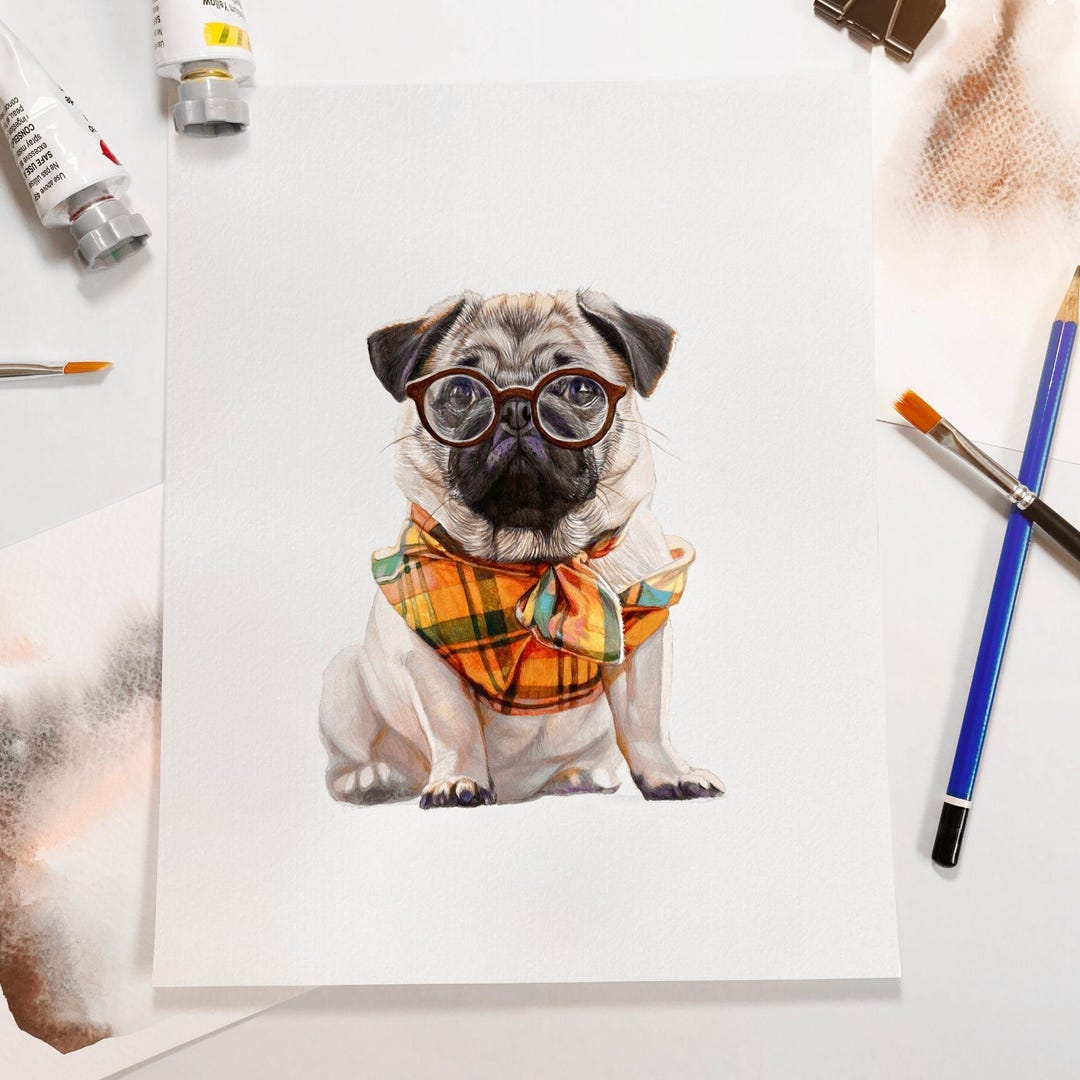 Mini Pet Portraits on Paper | Acrylic Paintings | Realistic Paintings ...