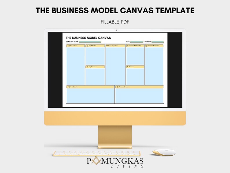 Business Model Canvas Template Printable & Fillable PDF 8 Pages ...