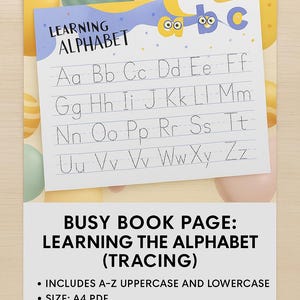 Montessori Alphabet Tracing Page | ABC Learning for Kids | Busy Book ...