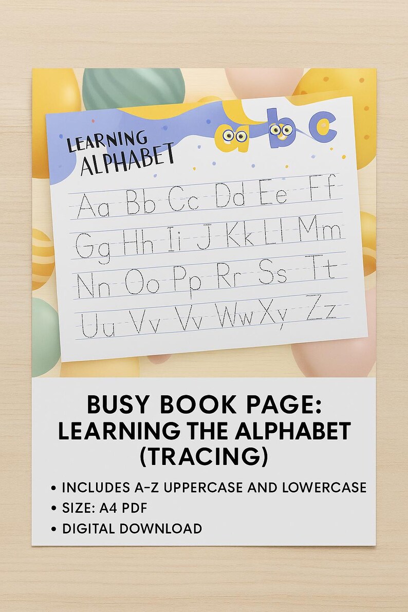 Montessori Alphabet Tracing Page | ABC Learning for Kids | Busy Book ...