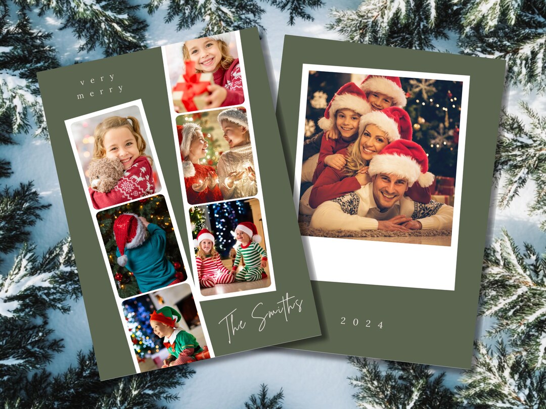 Photo Booth Christmas Card Canva Template, Photo Christmas Card ...