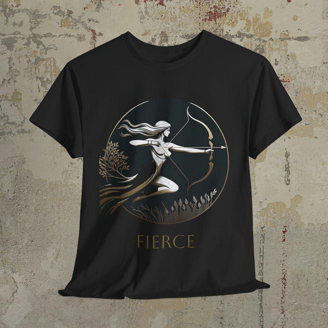 Fierce Artemis: Goddess of the Hunt T-shirt , Bold & Elegant Mythology ...