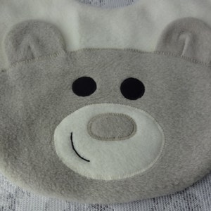 Bear Bib, Infant Baby Bib, Animal Reversible Fleece Bib, Animal Bib ...