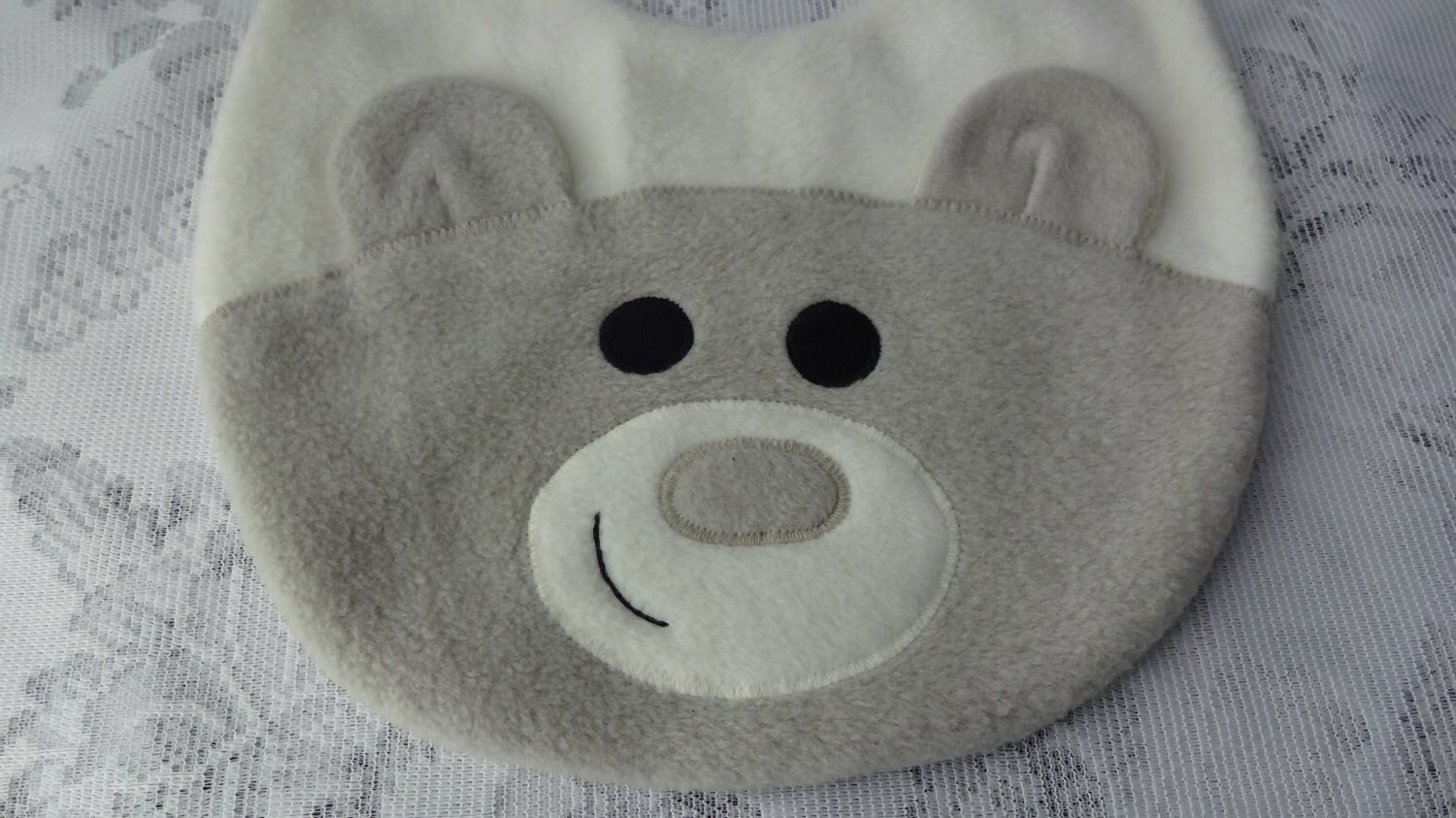 Bear Bib Infant Baby Bib Animal Reversible Fleece Bib - Etsy