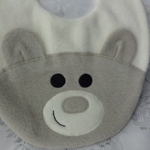 Bear Bib, Infant Baby Bib, Animal Reversible Fleece Bib, Animal Bib ...