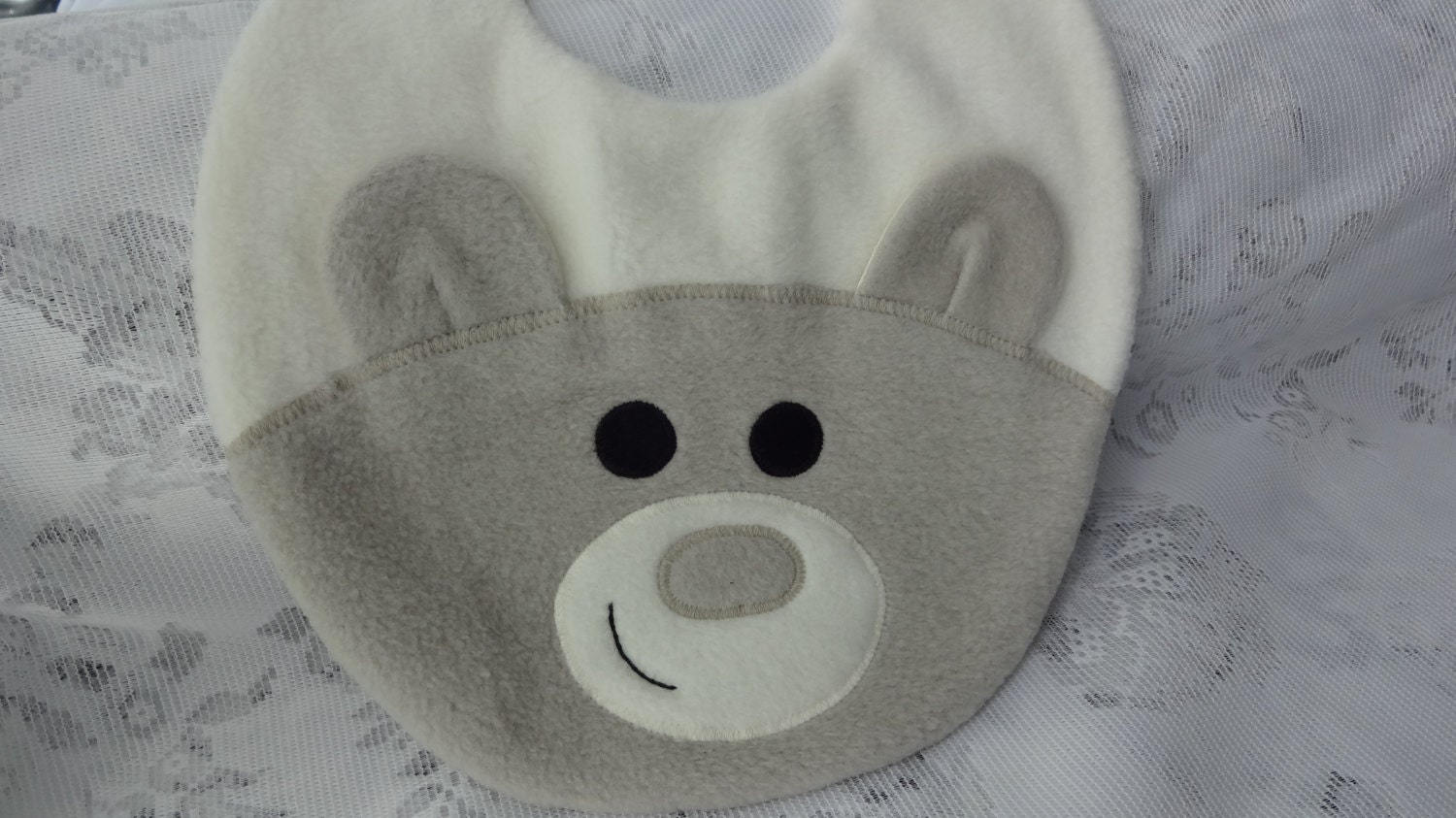 Bear Bib Infant Baby Bib Animal Reversible Fleece Bib - Etsy