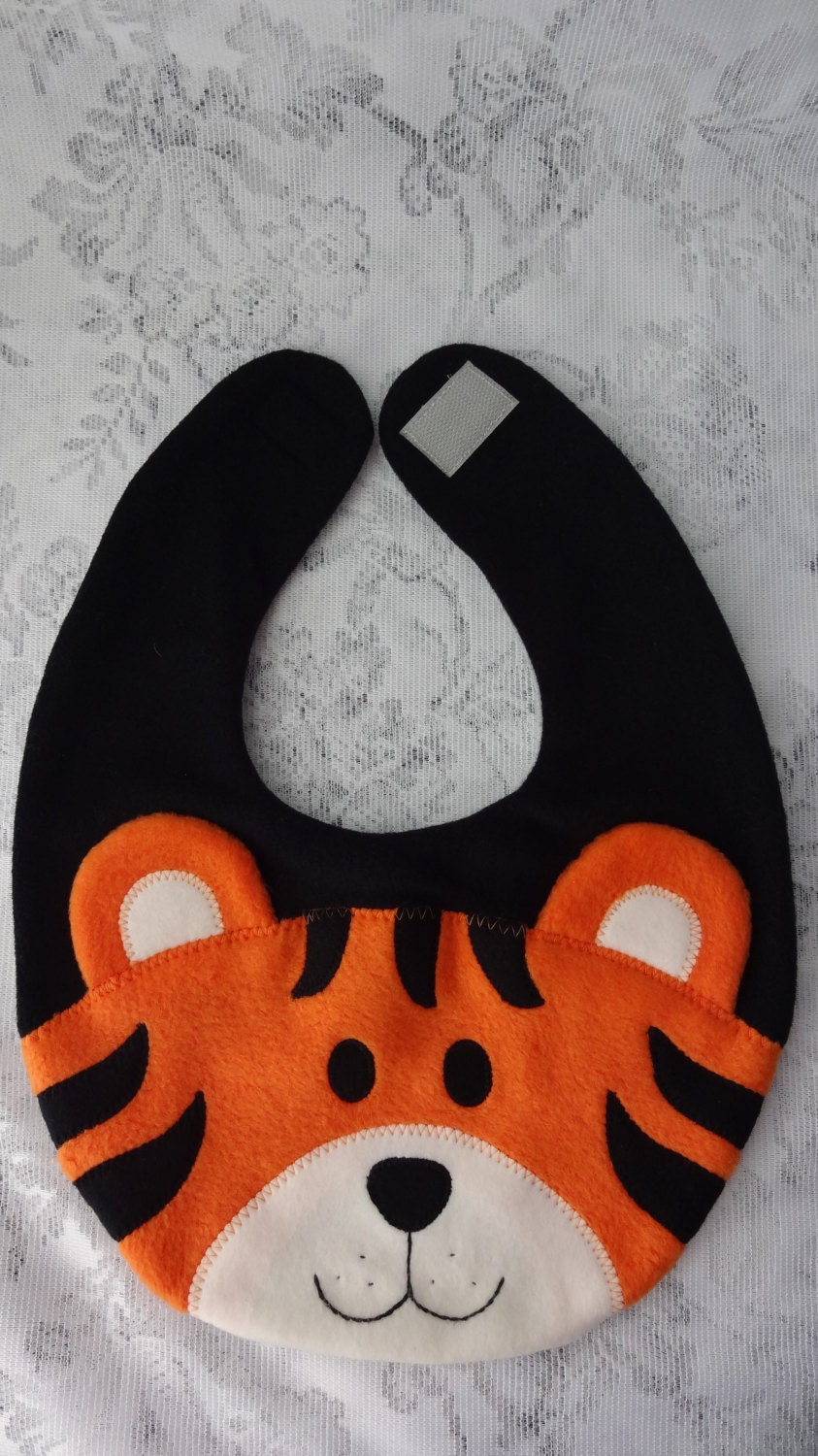 Tiger Bib, Infant Baby Bib, Animal Reversible Bib, Animal Bib, Baby ...