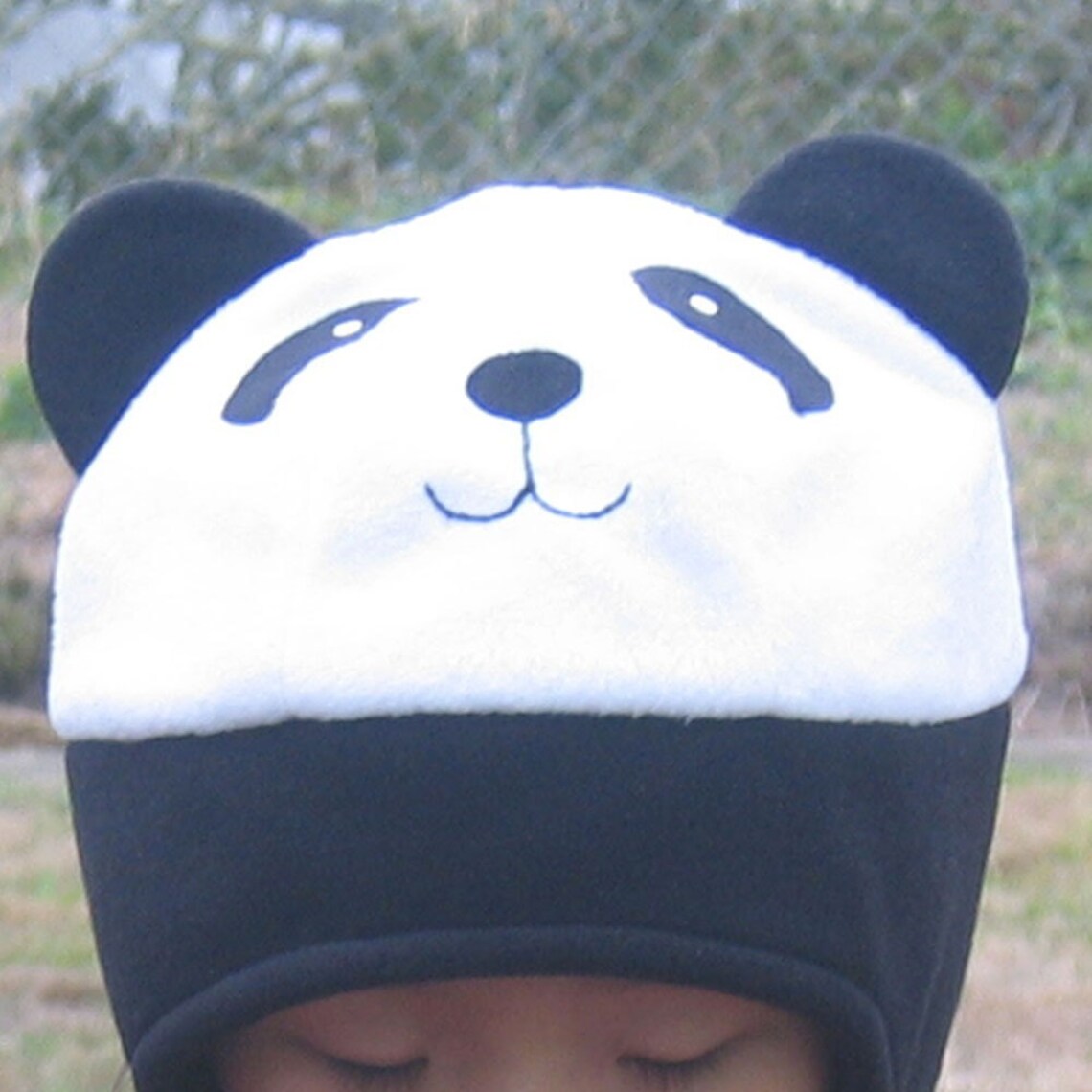 Panda Fleece Hat With Strap Baby Toddler Children Adult - Etsy