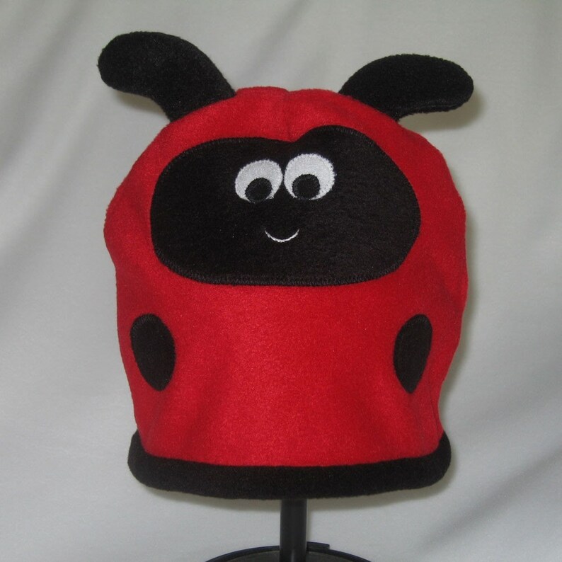 Lady Bug Fleece Hat - Newborn, Infant, Baby, Toddler, Girl Children ...