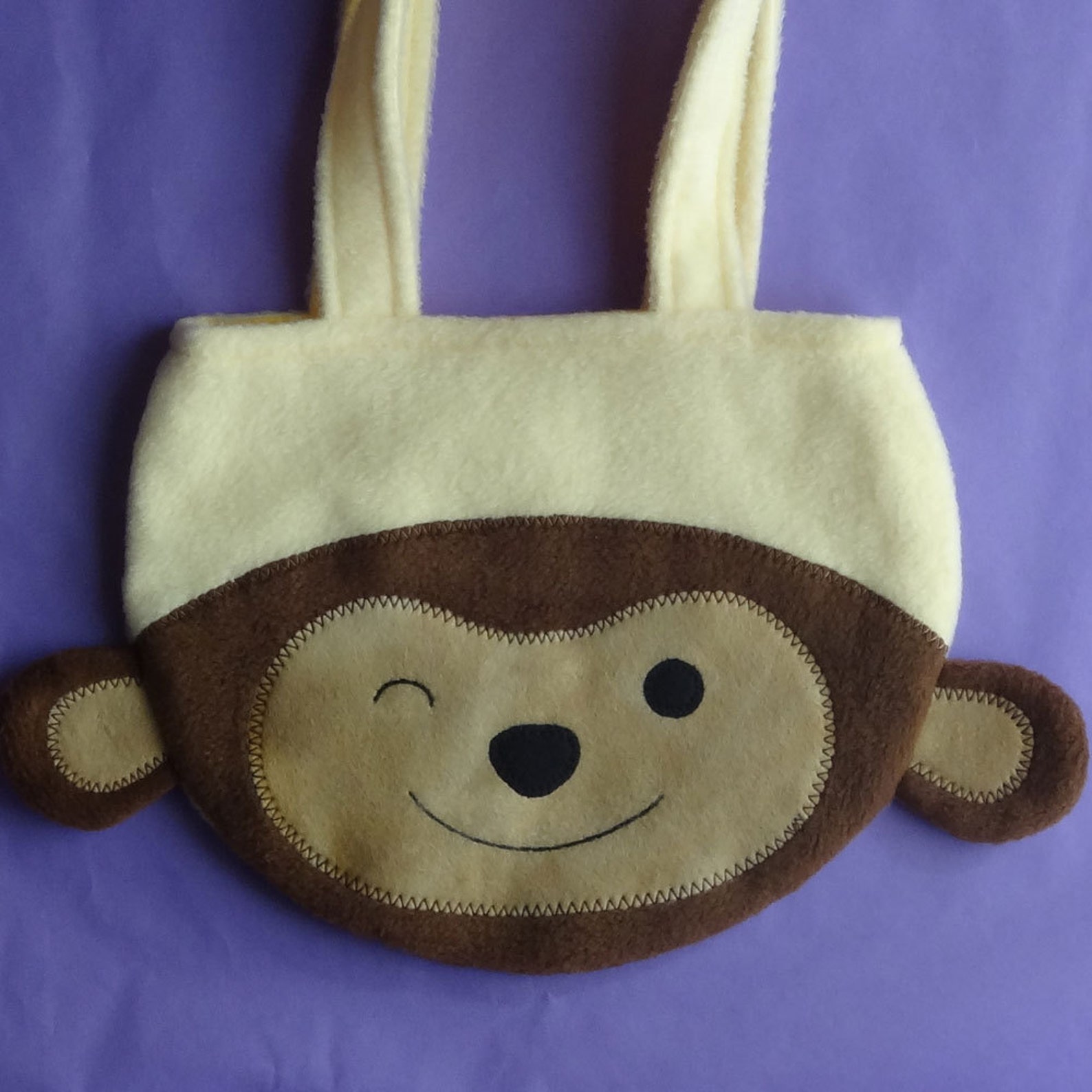 Monkey Purse Monkey Bag Toddler Girl Children Animal Fleece - Etsy