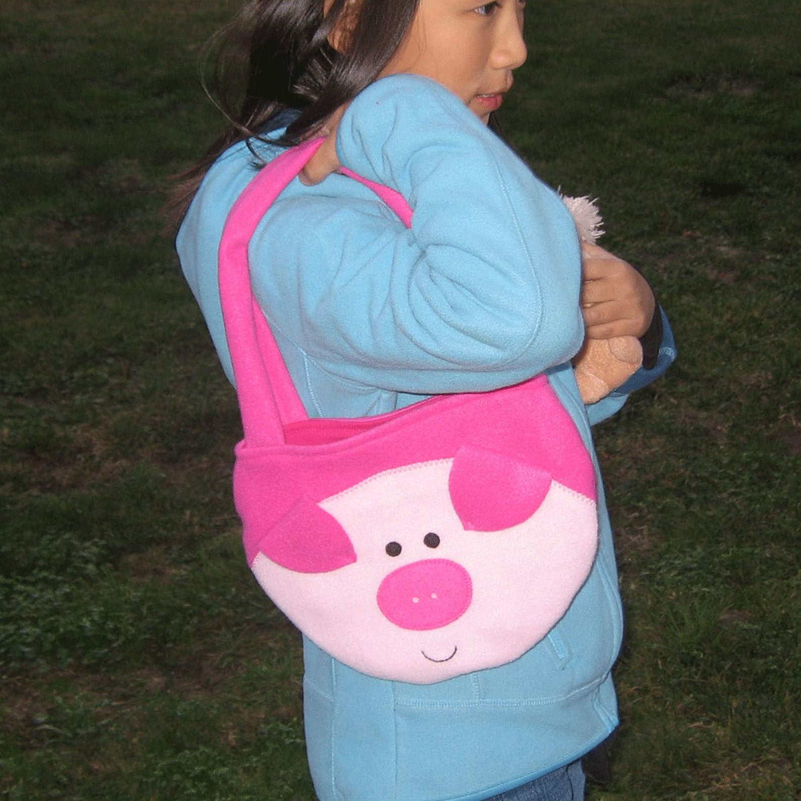 Pig Purse, Piggy Bag, Toddler Girl Children Purse, Animal Fleece Purse ...
