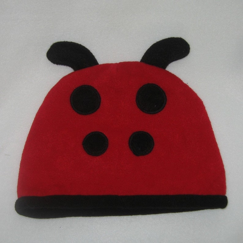 Lady Bug Fleece Hat - Newborn, Infant, Baby, Toddler, Girl Children ...