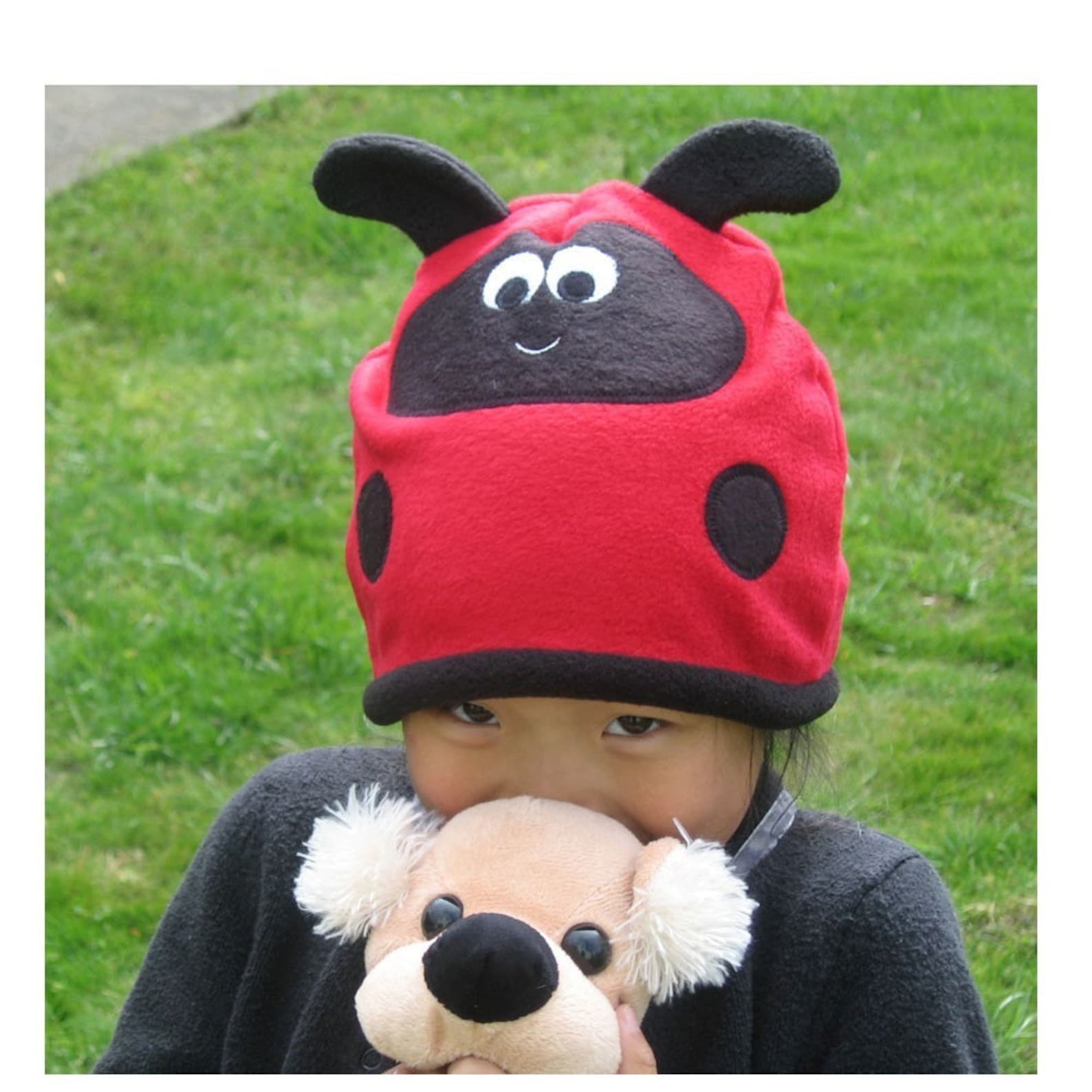 Lady Bug Fleece Hat - Newborn, Infant, Baby, Toddler, Girl Children ...