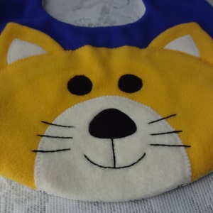 Cat Bib, Infant Baby Bib, Animal Reversible Fleece Bib, Animal Bib ...