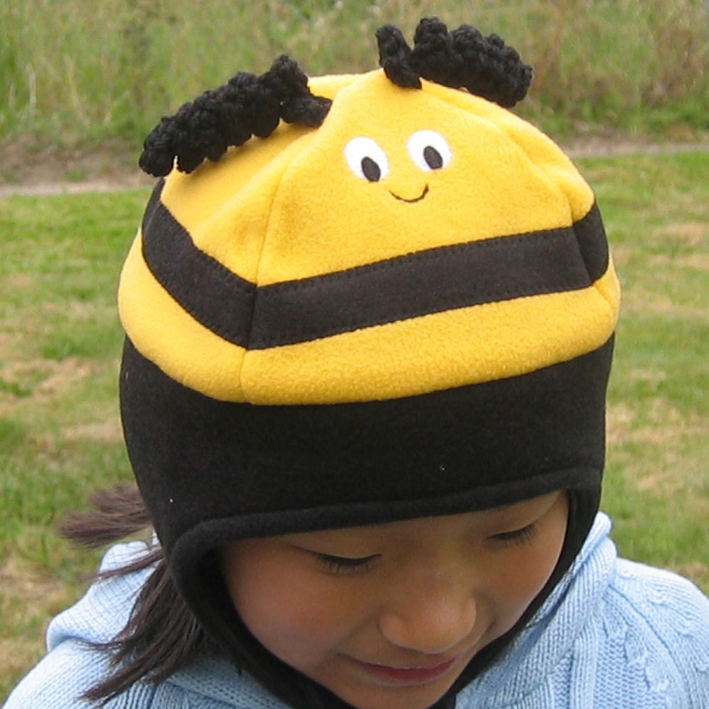 Baby Bee Fleece Hat – Toddler Animal Beanie With Strap - Etsy
