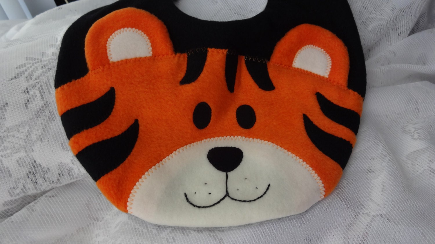 Tiger Bib, Infant Baby Bib, Animal Reversible Bib, Animal Bib, Baby ...