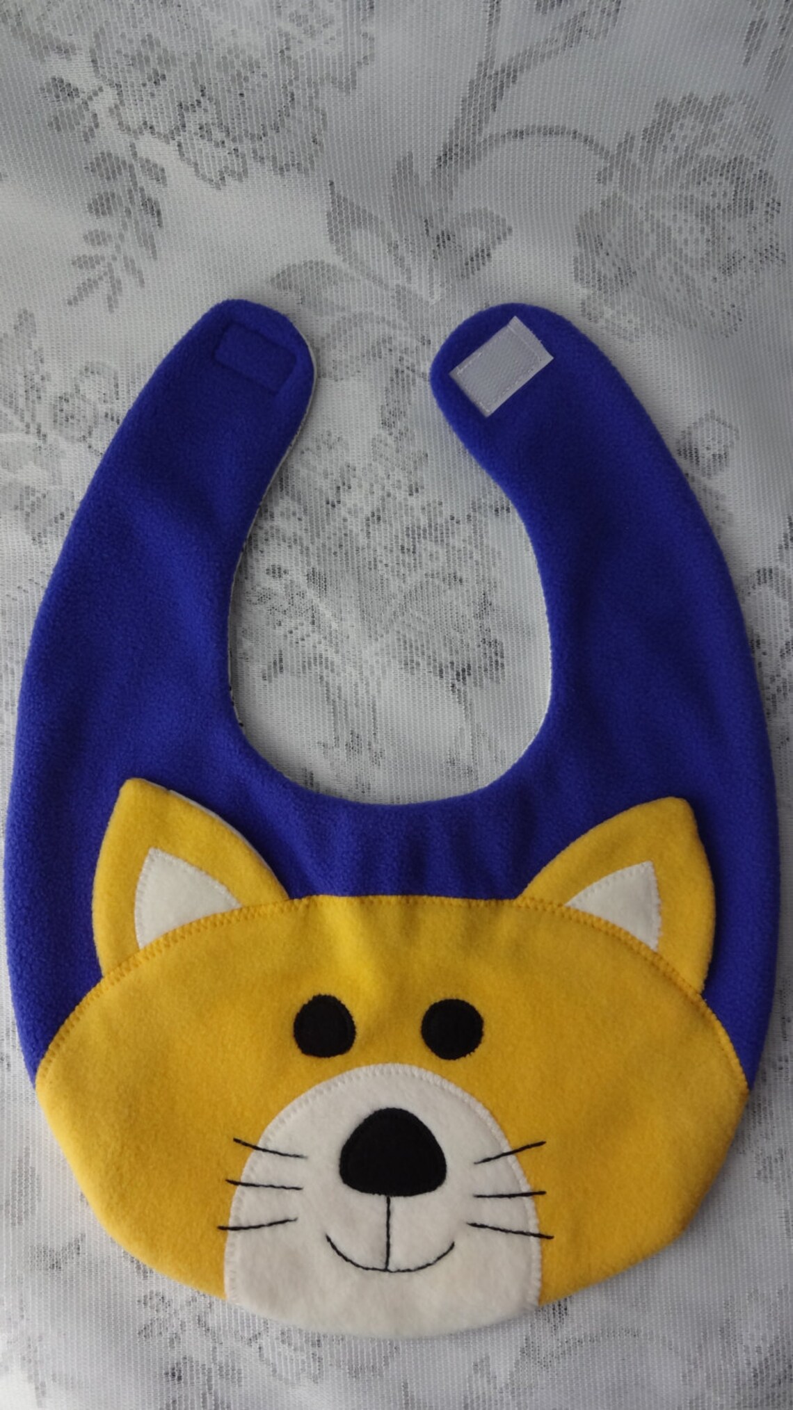 Cat Bib, Infant Baby Bib, Animal Reversible Fleece Bib, Animal Bib ...