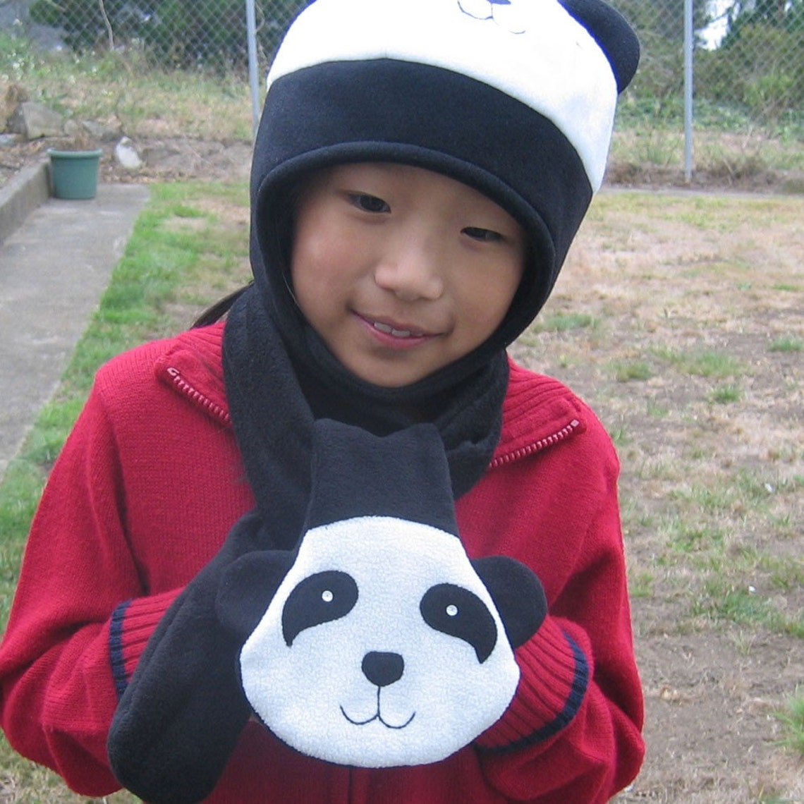 Panda Scarf Toddler Children Scarf Fleece Scarf Child - Etsy